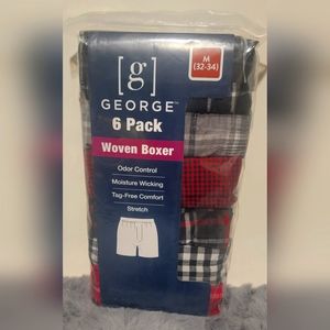 George | Underwear & Socks | Mens George Brand 6 Pack Woven Boxer ...